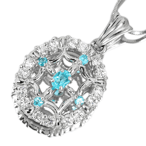 ブラジル産パライバトルマリン 0.17ct ダイヤモンド プラチナ ネックレス【品質保証書/宝石鑑別書付】 即納ジュエリー ジュエリー通販リ ...