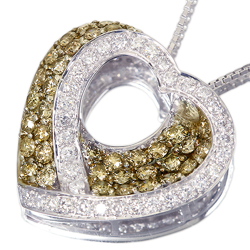 ブラウンダイヤモンド 1.8ct ダイヤモンド ホワイトゴールド ネックレス【品質保証書/宝石鑑別書】 即納ジュエリー ジュエリー通販リジュー ...