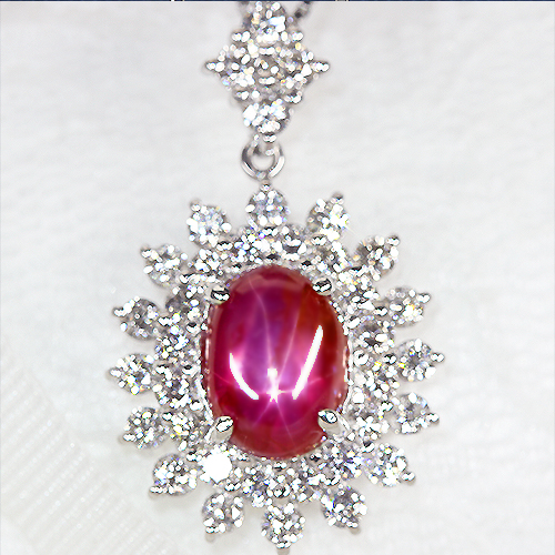 スタールビー 3.4ct ダイヤモンド 1ct プラチナ ネックレス【品質保証書/宝石鑑別書/GRJソ付】[商談中] 即納ジュエリー ...