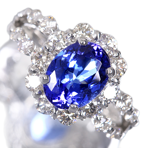 タンザナイト 約1.9ct ダイヤモンド 0.8ct プラチナ リング(指輪)【品質保証書/宝石鑑別書/GGSソ付】 即納ジュエリー ...