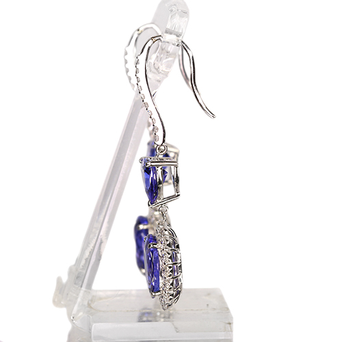 タンザナイト 約10ct ダイヤモンド 1.5ct プラチナ ピアス【品質 タンザナイト 約10ct ダイヤモンド 1.5ct プラチナ ピアス【品質