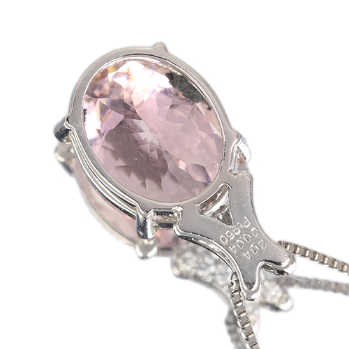 モルガナイト 2ct ダイヤモンド プラチナ ネックレス【品質 モルガナイト 2ct ダイヤモンド プラチナ ネックレス【品質